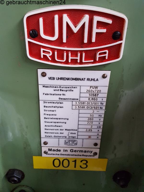 UMF Ruhla FUW 260x720 kleine Universal-Fräsmaschine